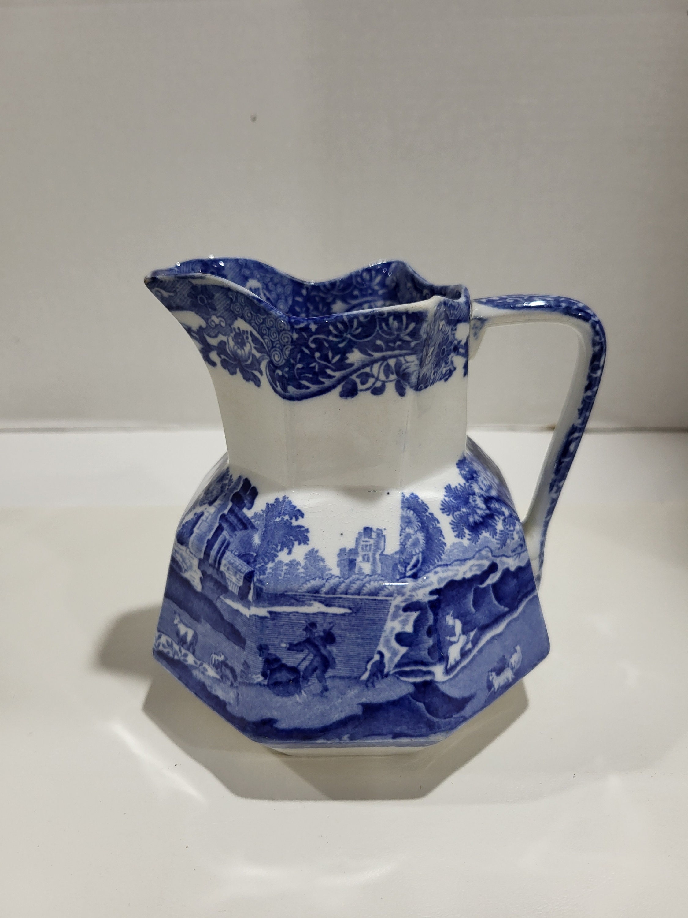 Vintage Copeland Spode's Italian Blue Octagonal Jug - Etsy