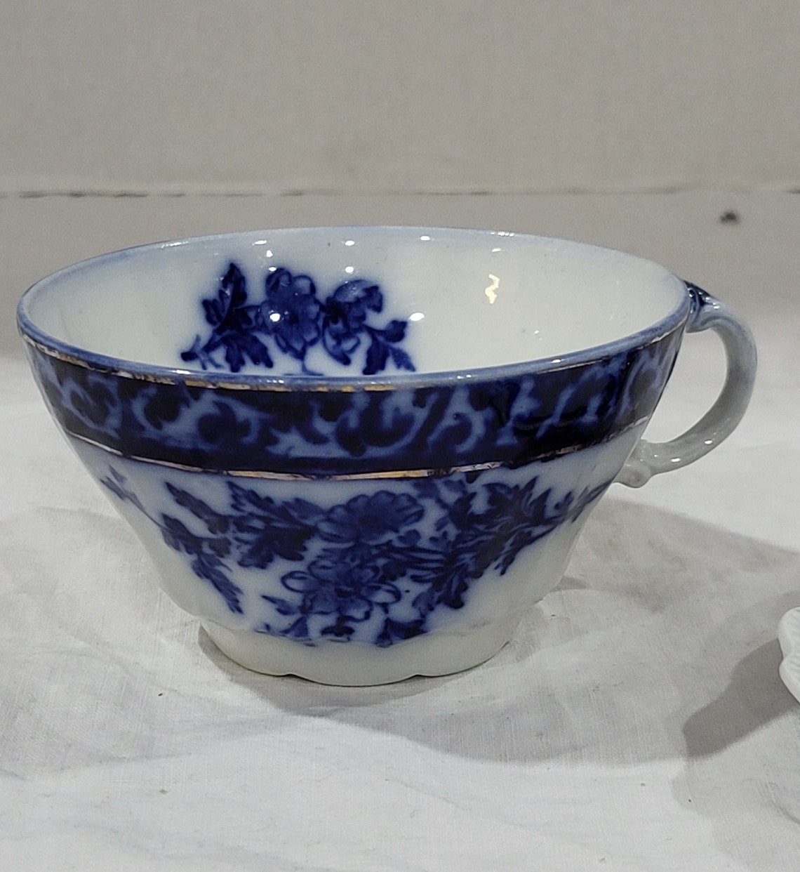 Antique Flow Blue "touraine" Cup and Saucer - Etsy