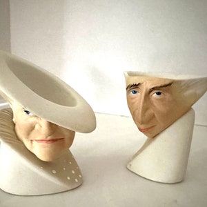 Vintage Debbie Fecher - Gramstad Pottery Egg Cups Pair - Etsy