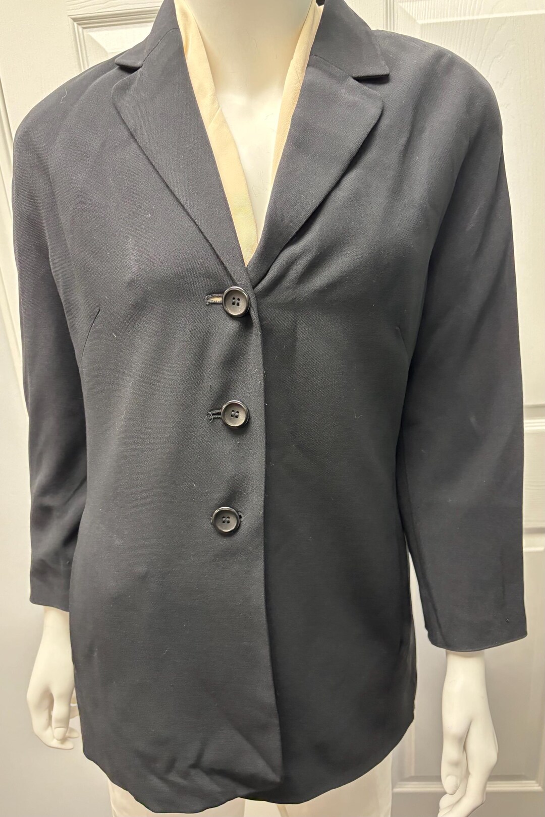 Jaeger Black Longline Blazer Jacket – Women’s UK 12 / US 10. EUC - Etsy