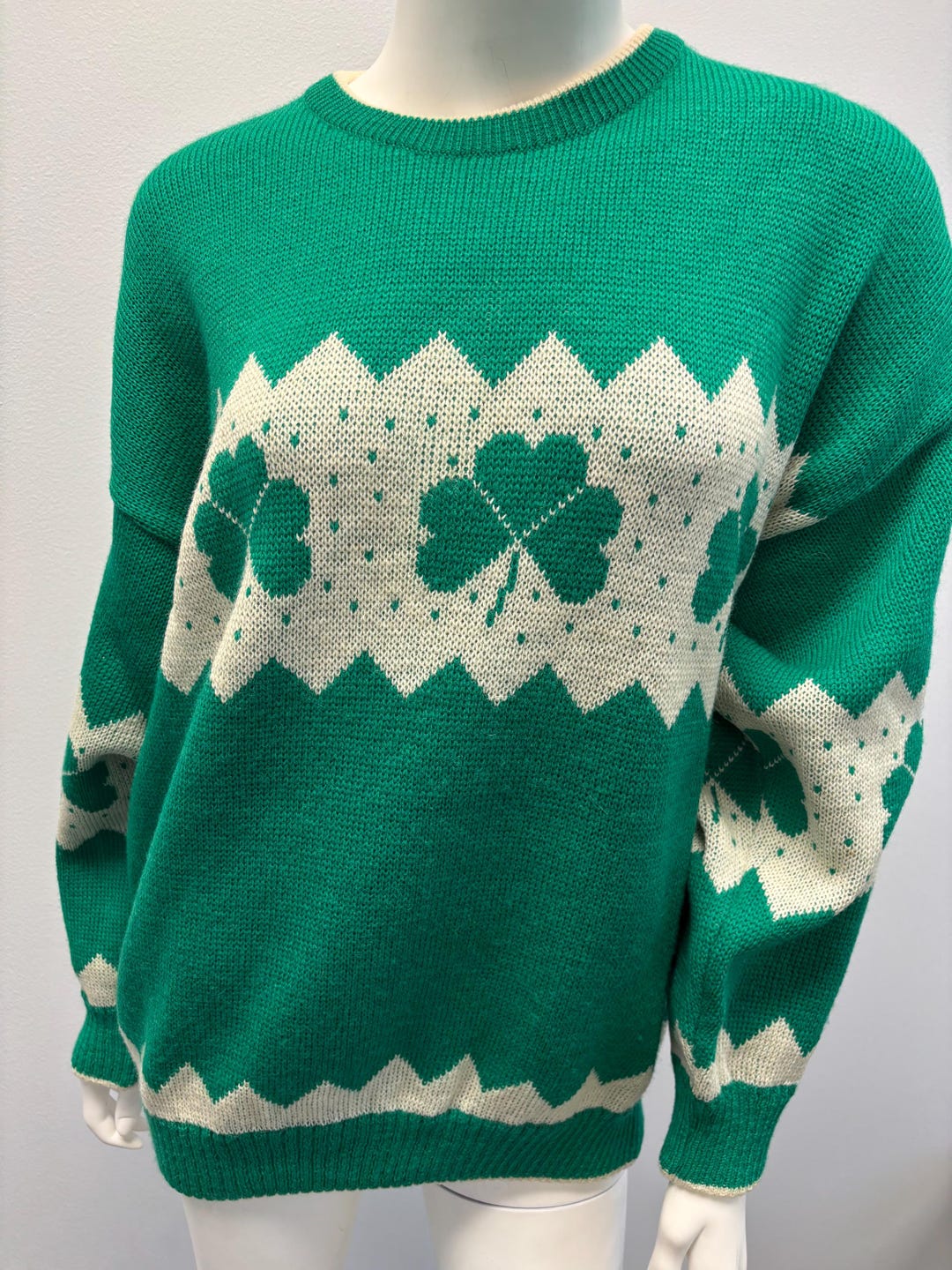 Shamrock Irish Sweater. Pure Wool Pullover Sweater. Made in Ireland ...