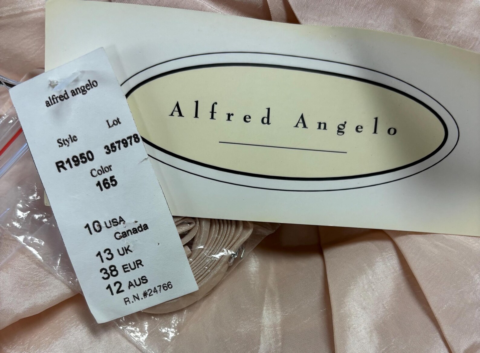 NWT Alfred Angelo Ball Gown Dress R1950 Blush Pink Strapless Size 10 ...