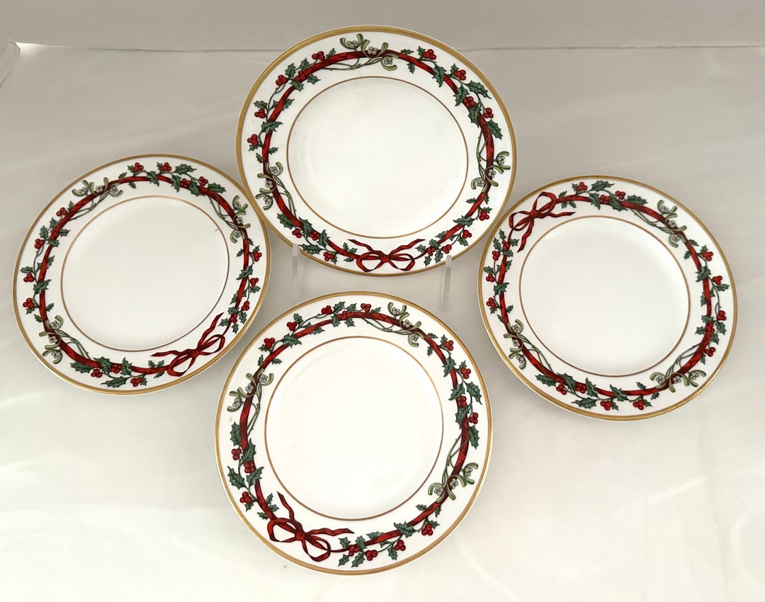 Royal Worcester HOLLY RIBBONS 6 Plates Set of 4 - Etsy