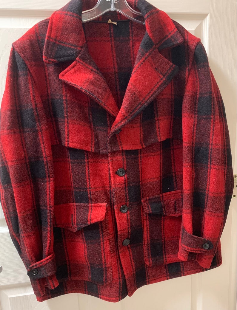 Vintage Chippewa Woolen Mills Wool Hunting Red Buffalo Plaid Jacket ...