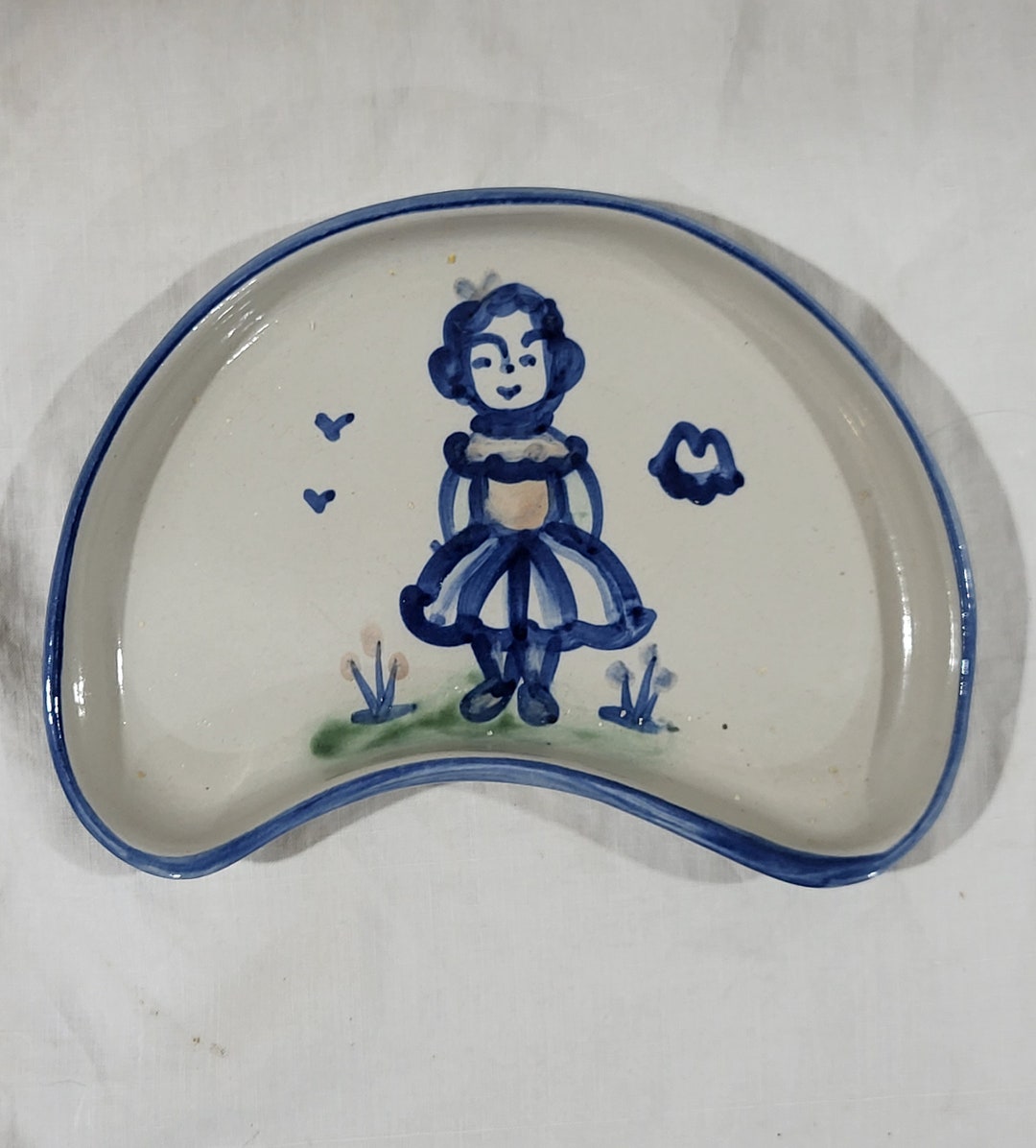 M A Hadley "girl" Crescent Dish, New - Etsy