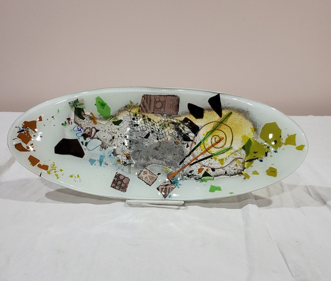 Vintage Mixaha Greek Polychrome Art Glass Bowl - Etsy