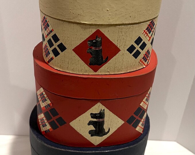 Vintage Scottie Dog Nesting Boxes Paper Mache Set of 3 - Etsy