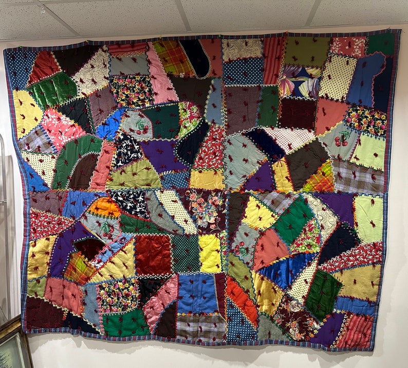1940s Patchwork CRAZY Quilt - Etsy