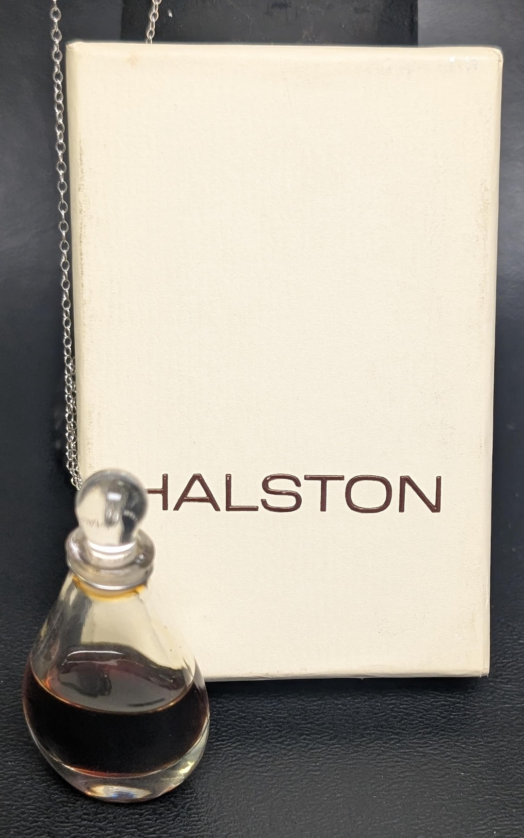Vintage Halston Perfume Bottle Necklace- Necklace Bottle-by Elsa ...