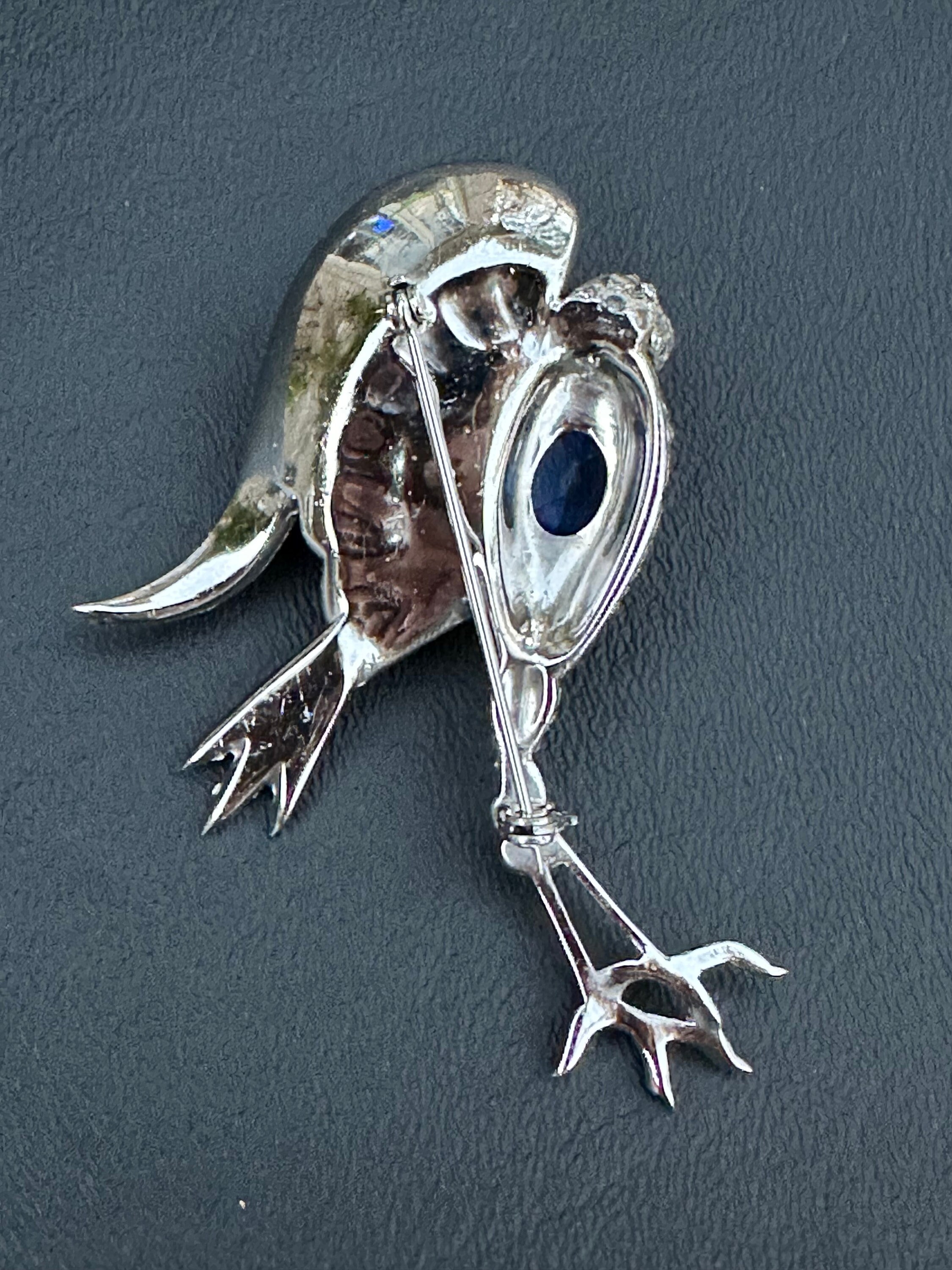 Vintage Designer Rhinestone Crane Bird Brooch - Etsy