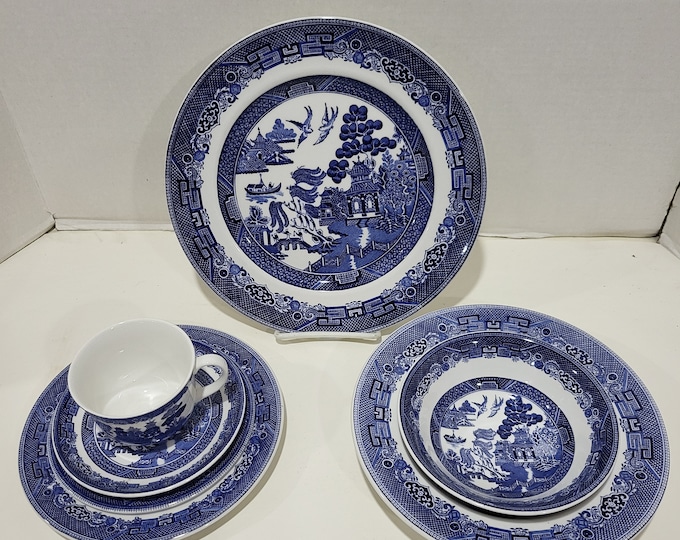Johnson Brothers Blue Willow Dinnerware, 4 - 7 Piece Place Settings - Etsy