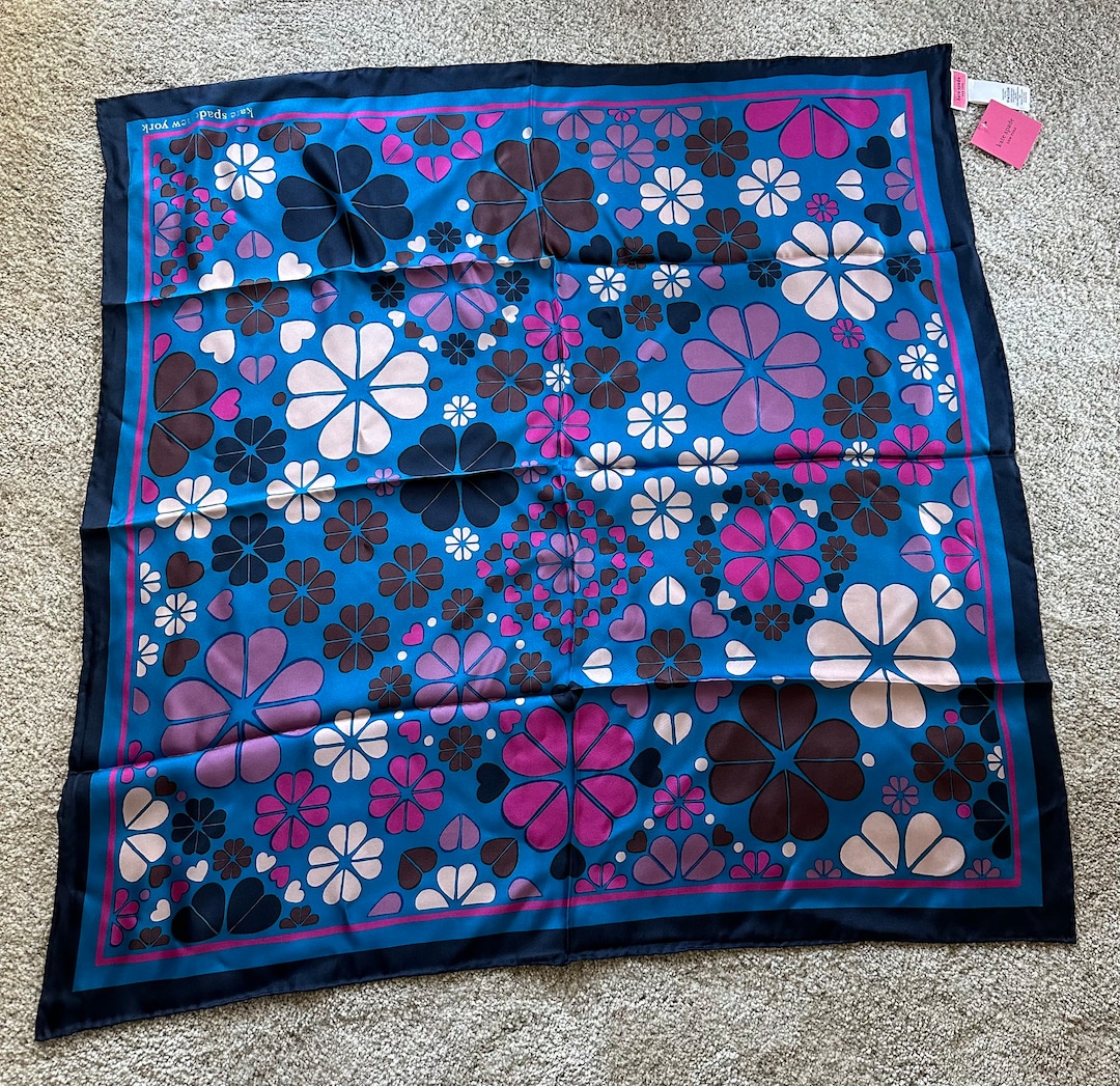 Kate Spade Aruba Blue Silk Scarf NWT - Etsy