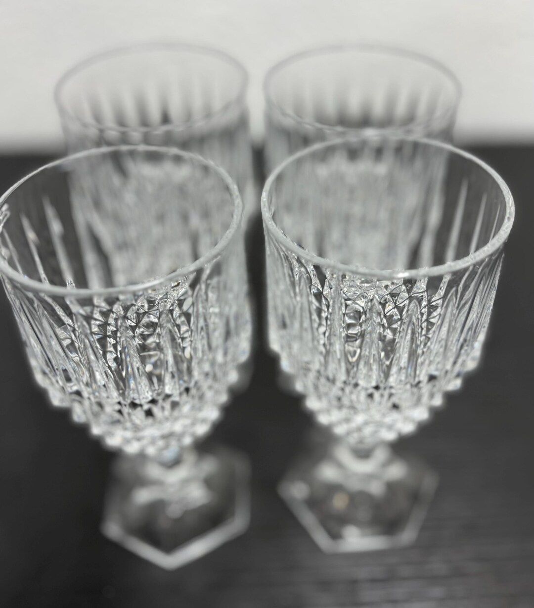 Fostoria Stratton Pattern Lead Crystal Wine Glasses. Set of 4 - Etsy