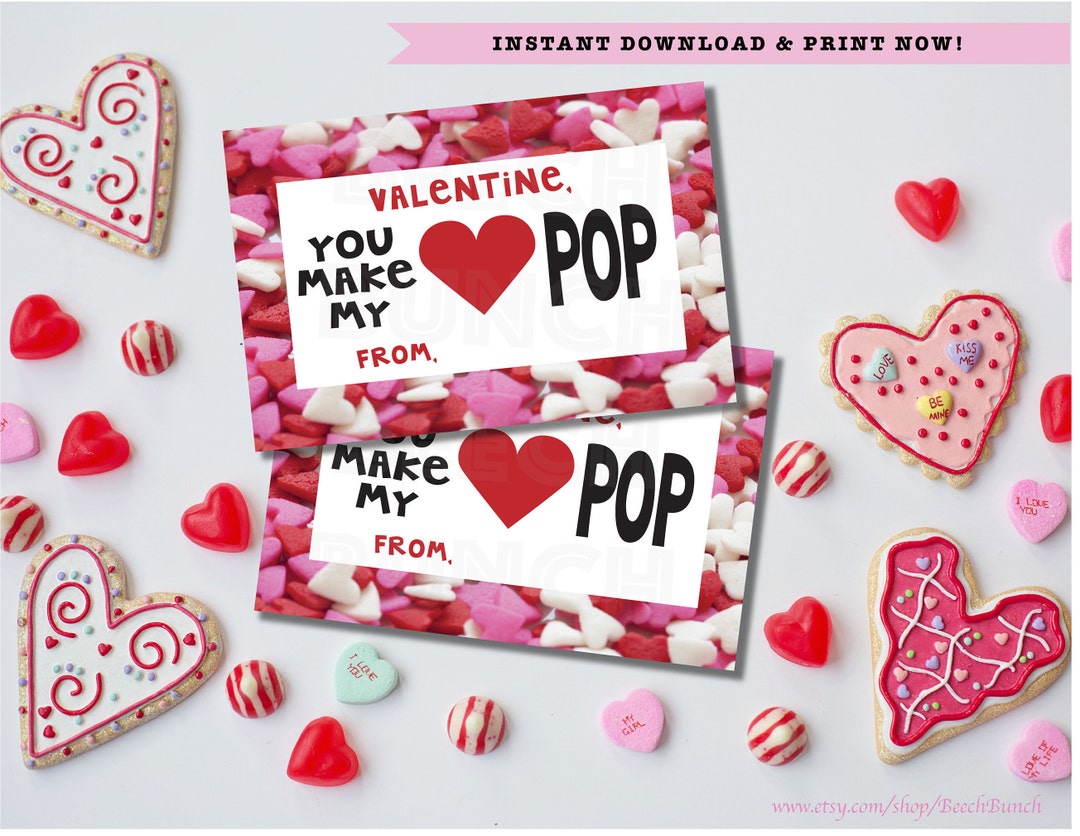 You Make My Heart Pop Valentine's Day Card for Microwave Popcorn 049 - Etsy