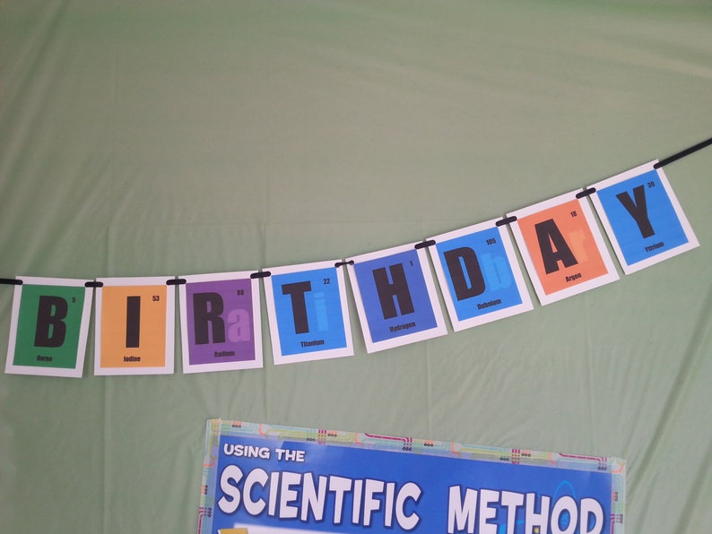 Science Happy Birthday Banner printable - Etsy