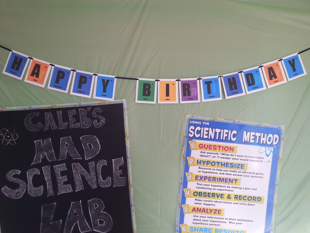 Science Happy Birthday Banner printable - Etsy