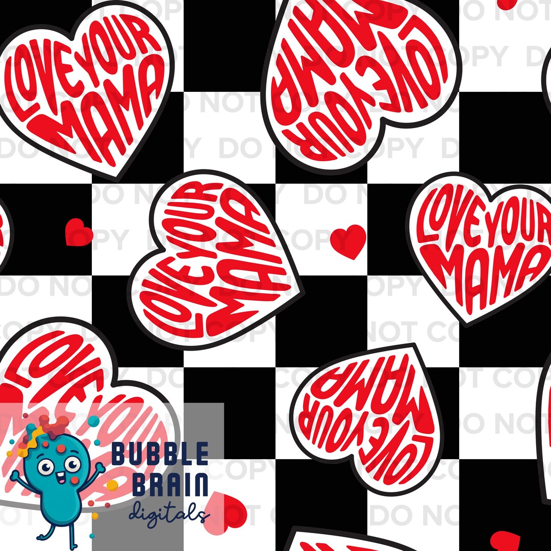 Love Your Mama Seamless Pattern File - Etsy