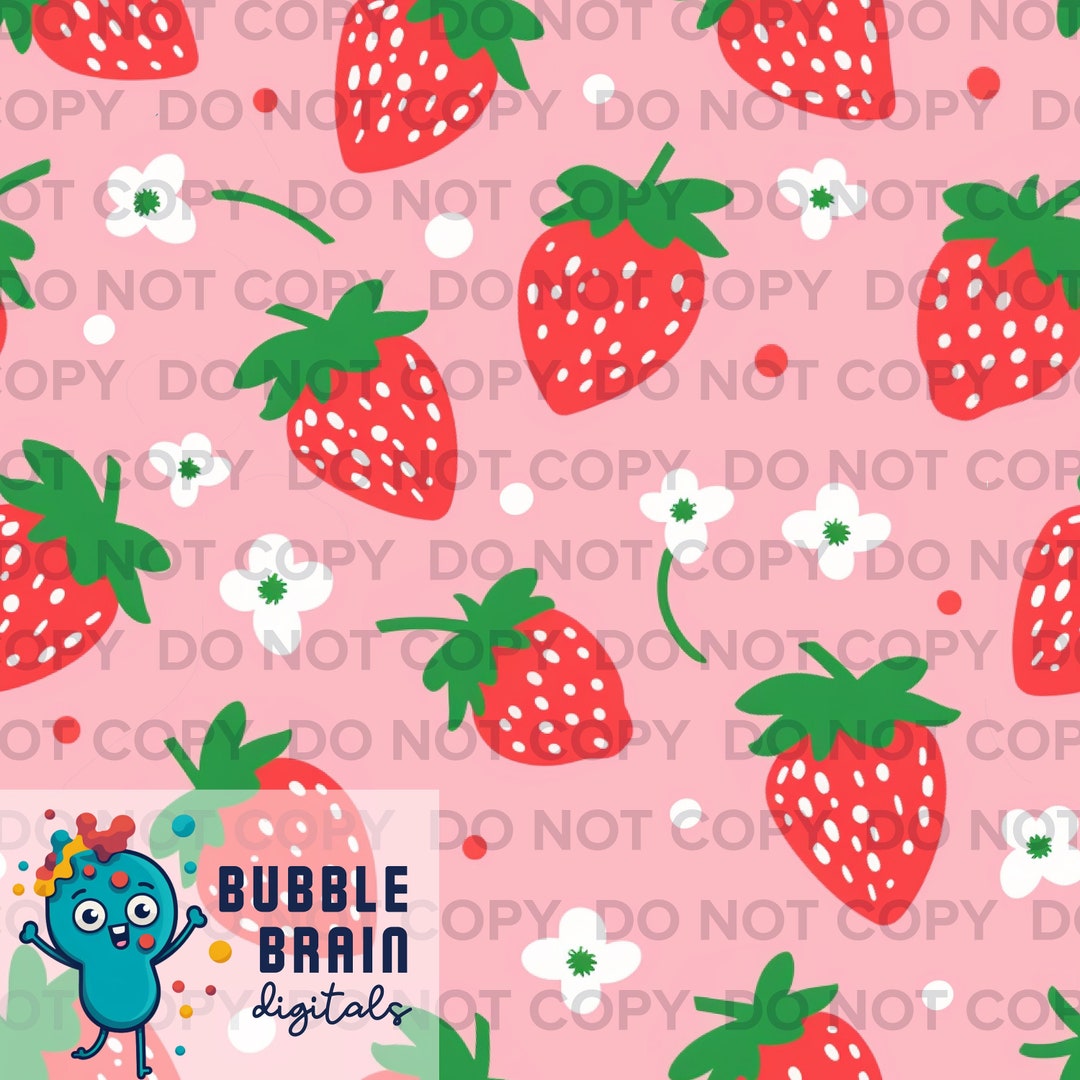 Coquette Strawberry Summer Spring Seamless Pattern File - Etsy