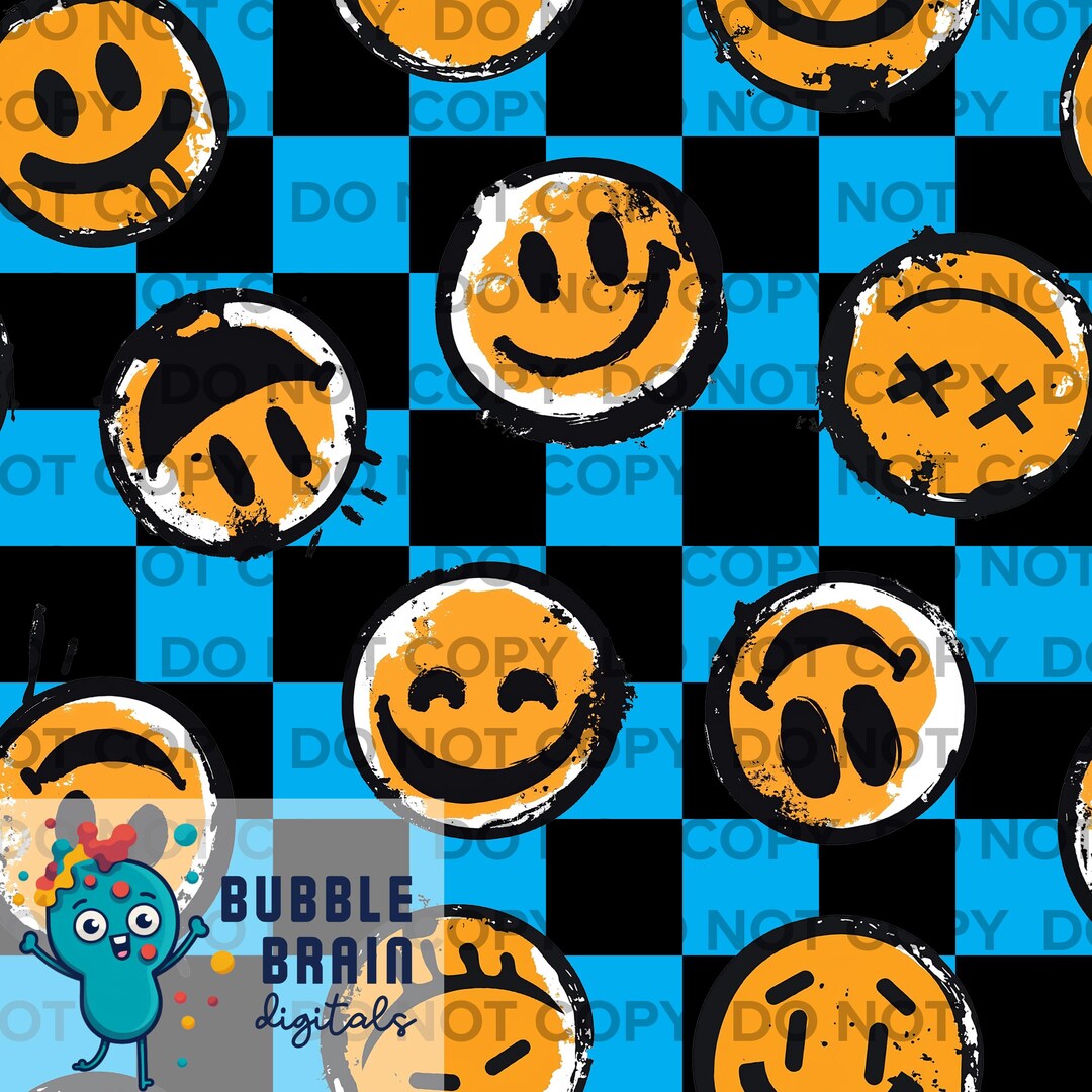 Grungy Smileys in Purple Seamless Pattern File - Etsy