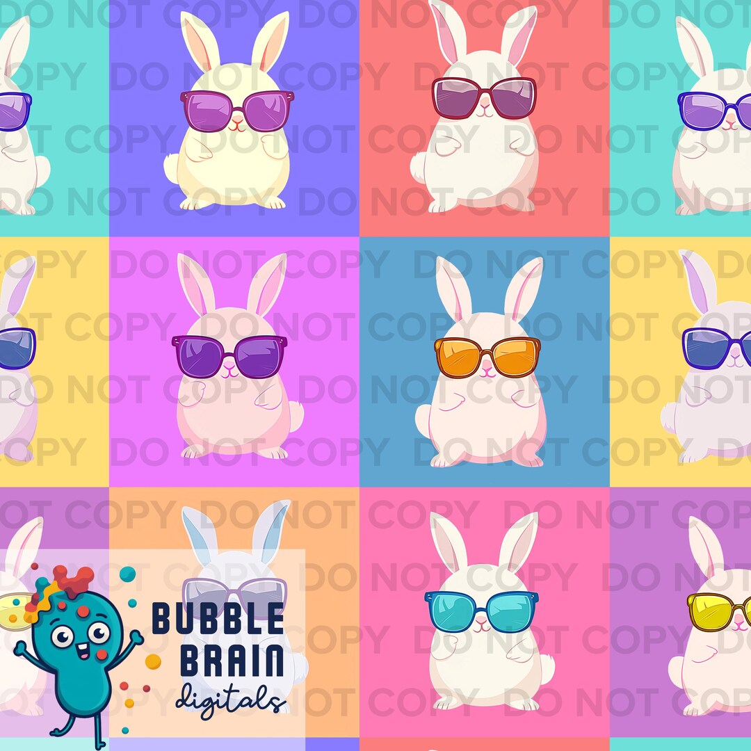Pop Art Easter Bunnies Seamless Pattern File - Etsy