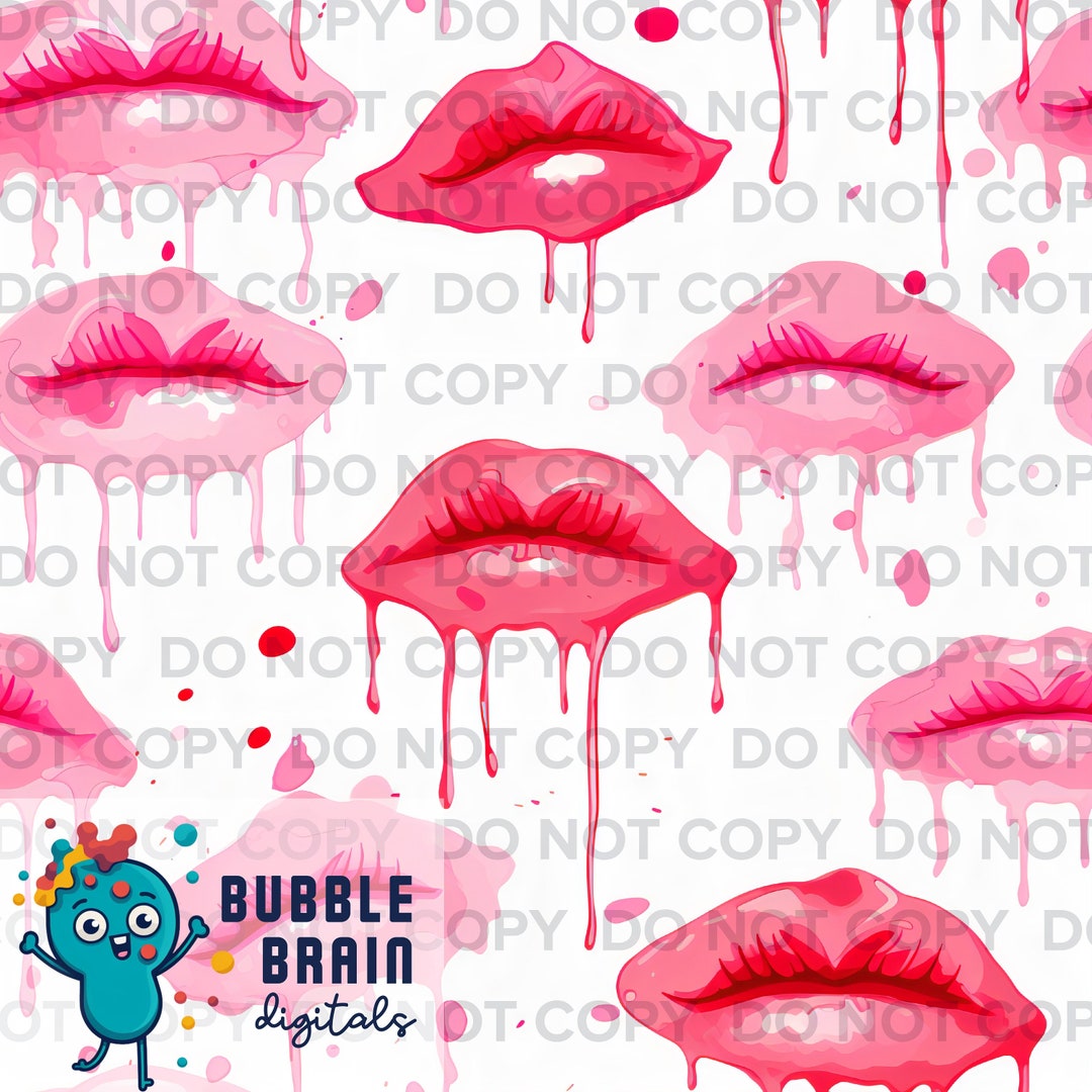 Dripping Lip Prints Seamless Pattern File - Etsy