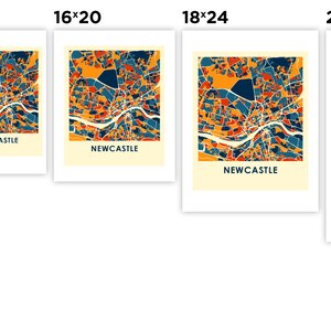 Newcastle Map Print - Full Color Map Poster - Etsy