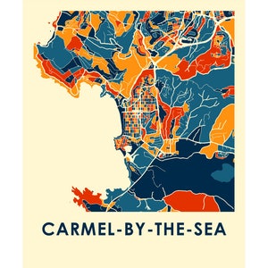 Carmel-by-the-sea Map Print - Full Color Map Poster - Etsy