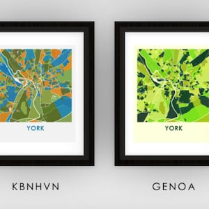 York Map Print - Full Color Map Poster - Etsy
