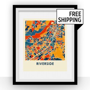 Riverside Map Print - Full Color Map Poster - Etsy