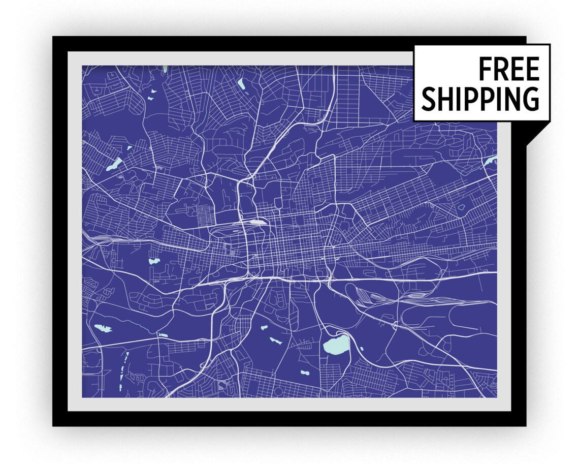 Johannesburg Map Print Choose Your Color | Etsy