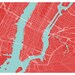 New York Map Print - Choose Your Color - Etsy