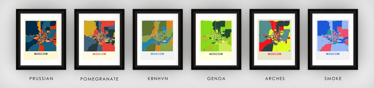 Moscow ID Map Print Full Color Map Poster - Etsy