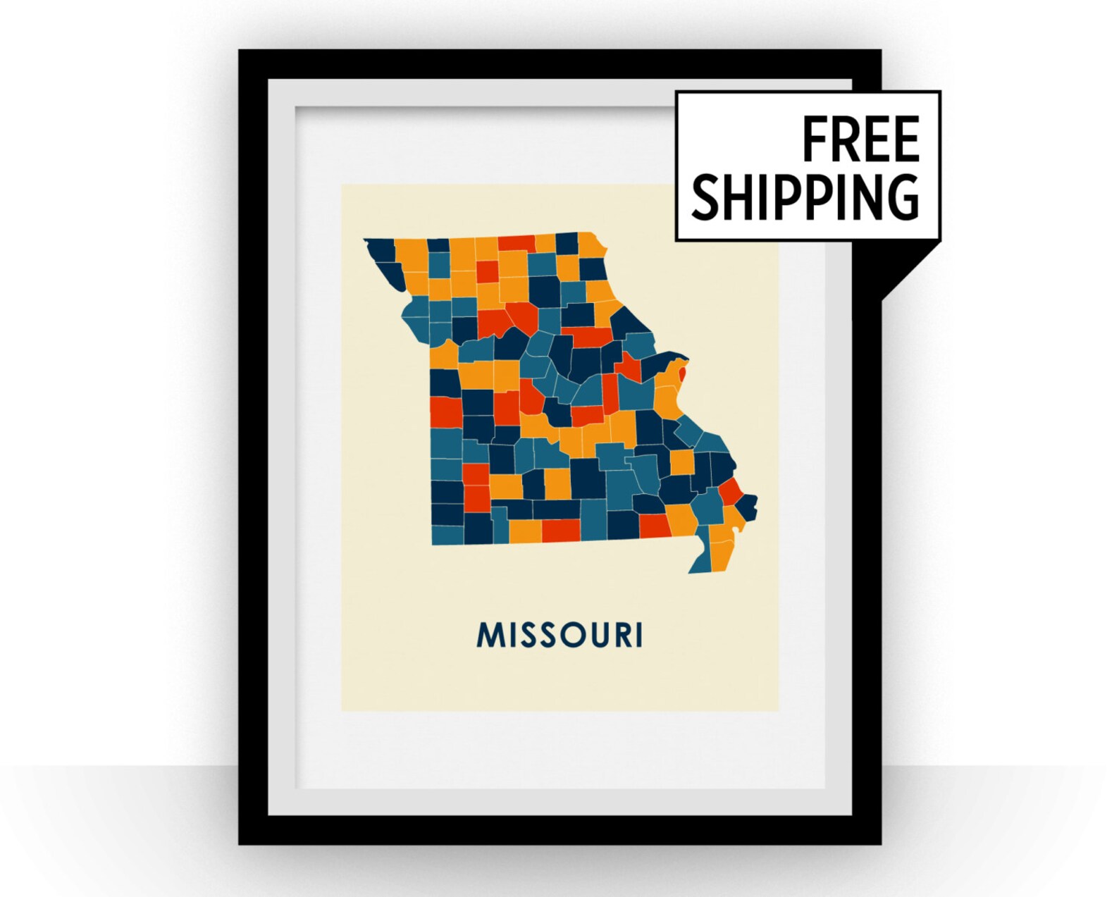 Missouri Map Print Full Color Map Poster - Etsy
