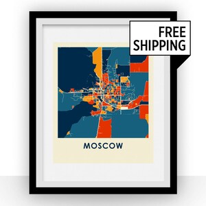 Moscow ID Map Print - Full Color Map Poster - Etsy