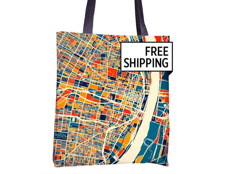 St Louis Map Tote Bag Missouri Map Tote Bag 15x15 | Etsy