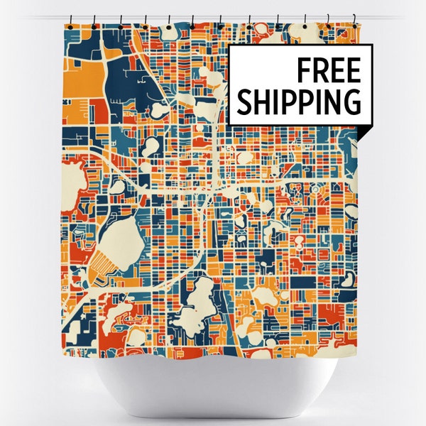 Map Shower Curtain - Etsy