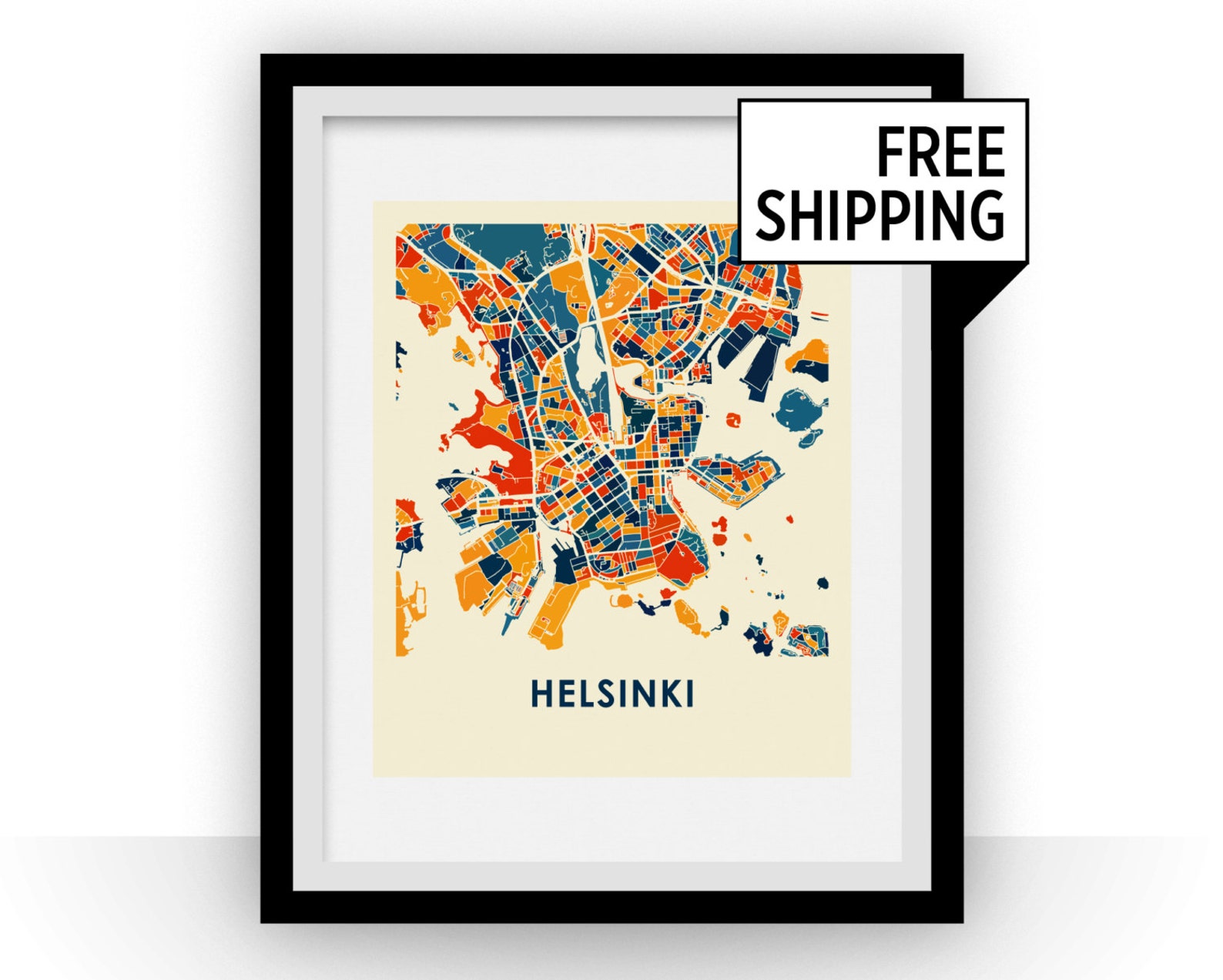 Helsinki Map Print - Full Color Map Poster - Etsy