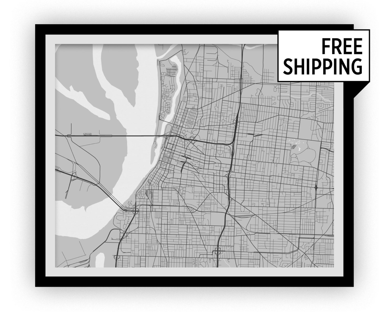 Memphis Map Print Choose Your Color - Etsy