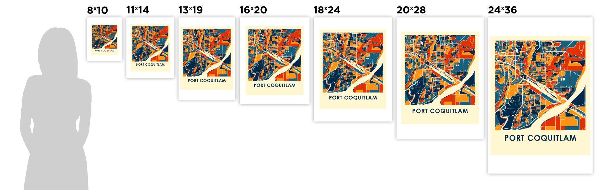 Port Coquitlam British Columbia Map Print - Full Color Map Poster - Etsy