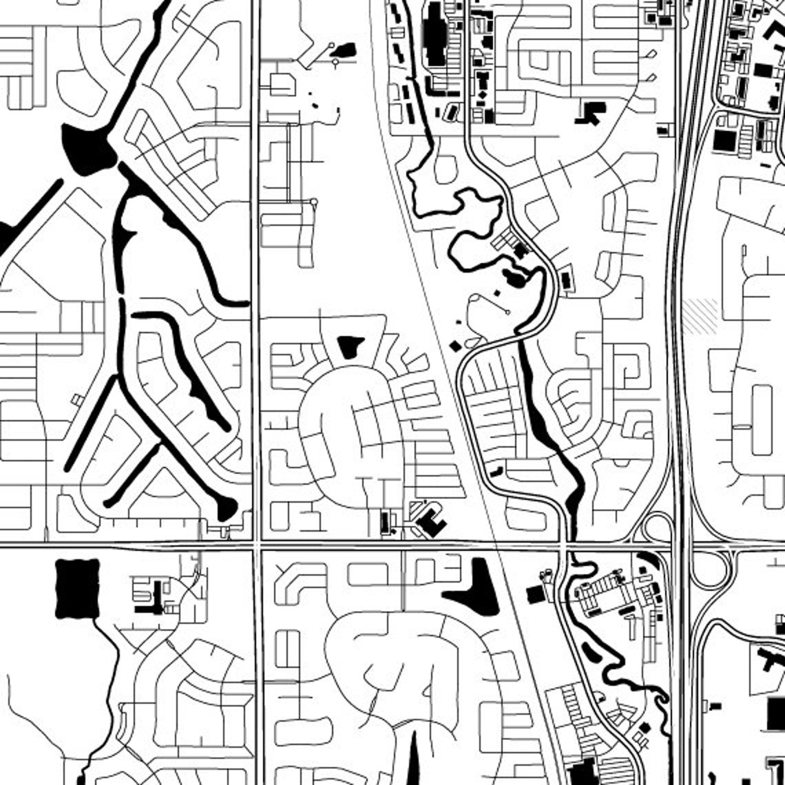 Airdrie Alberta Map Poster Alberta Map Print Art Deco - Etsy