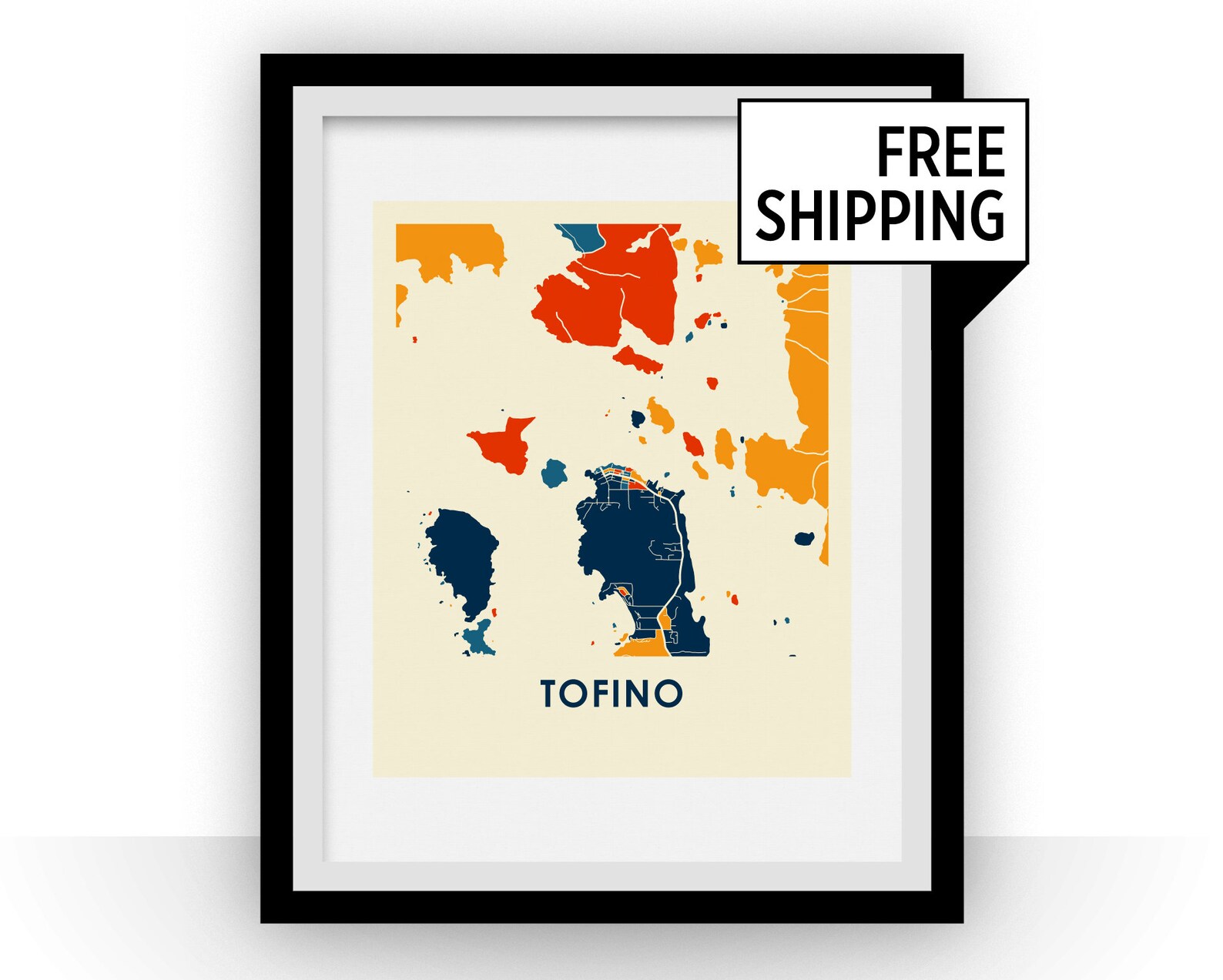 Tofino Map Print Full Color Map Poster - Etsy