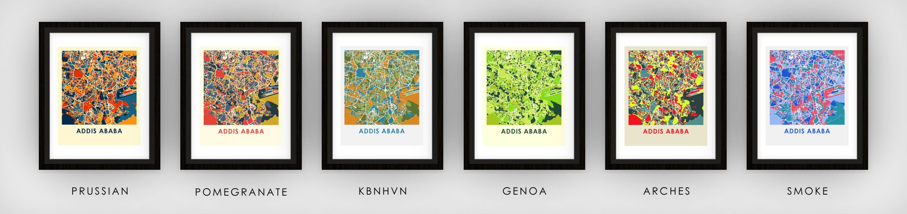 Addis Ababa Map Print - Full Color Map Poster - Etsy
