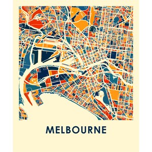 Melbourne Map Print - Full Color Map Poster - Etsy