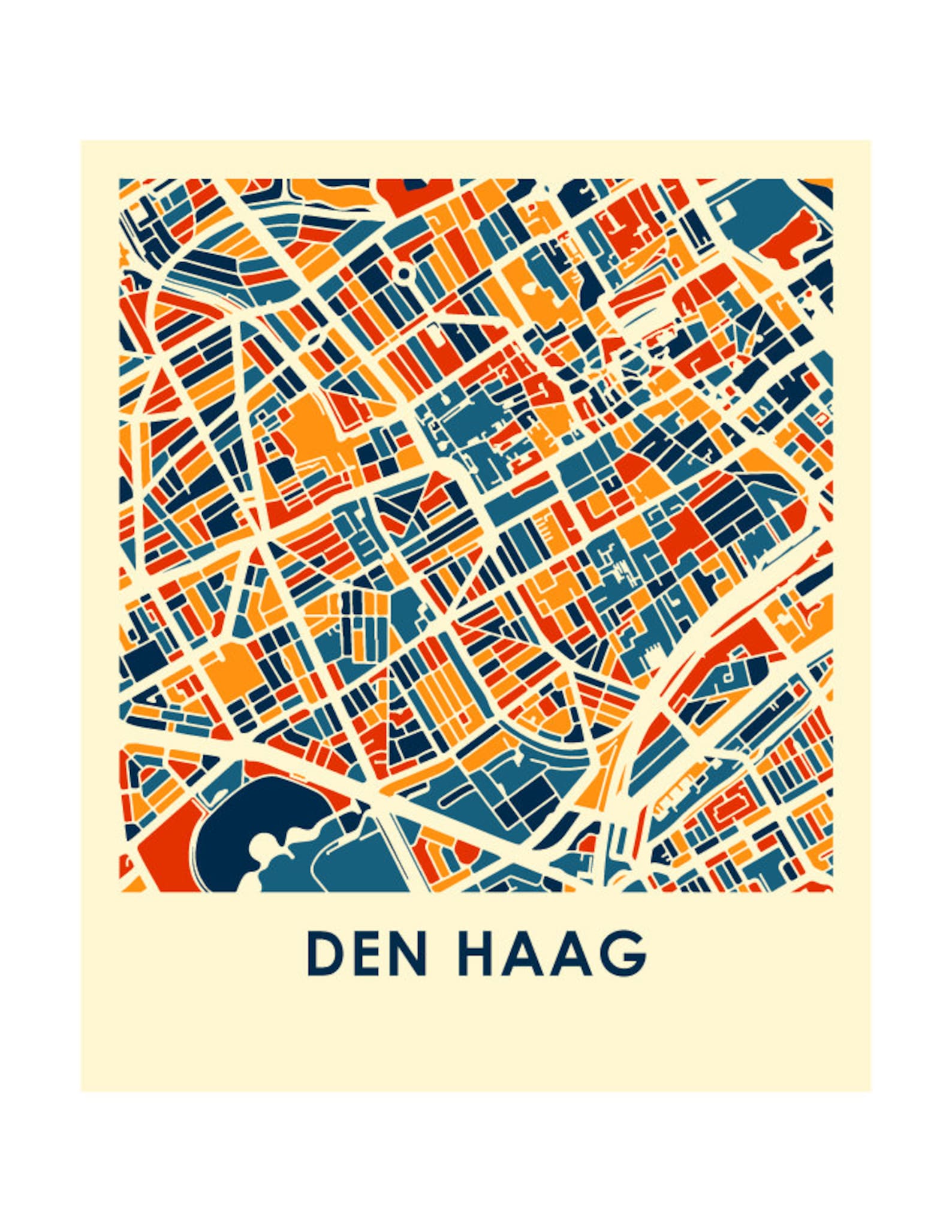 The Hague Map Print Full Color Map Poster - Etsy