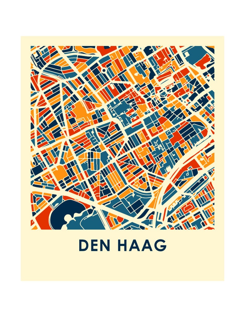 The Hague Map Print Full Color Map Poster - Etsy