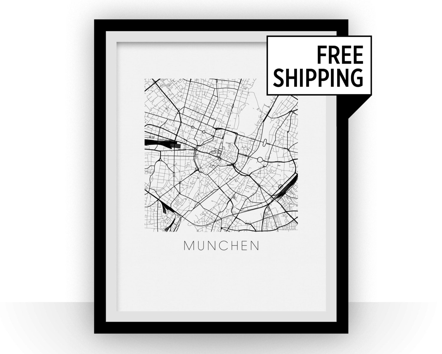 Munich Map Print - Etsy