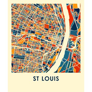 St Louis Map Print - Full Color Map Poster - Etsy