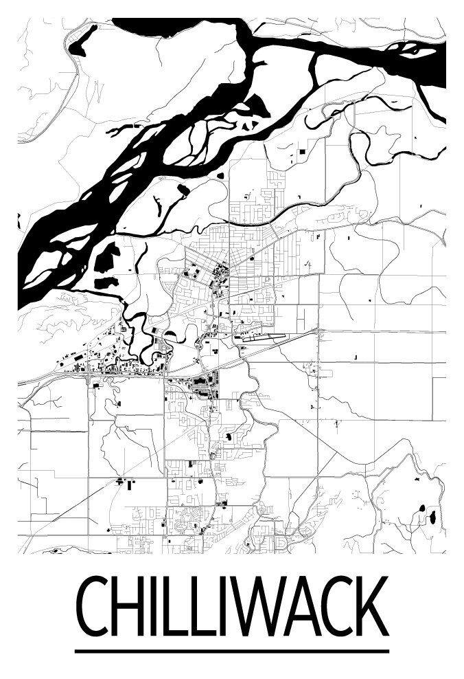 Chilliwack British Columbia Map Poster British Columbia Map - Etsy UK