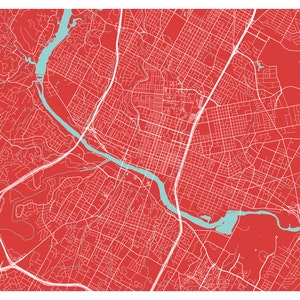 Austin Map Print - Choose Your Color - Etsy
