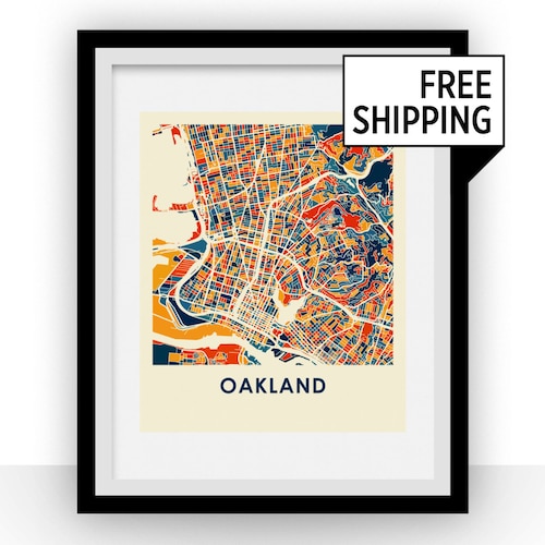 Oakland Map Print Full Color Map Poster - Etsy